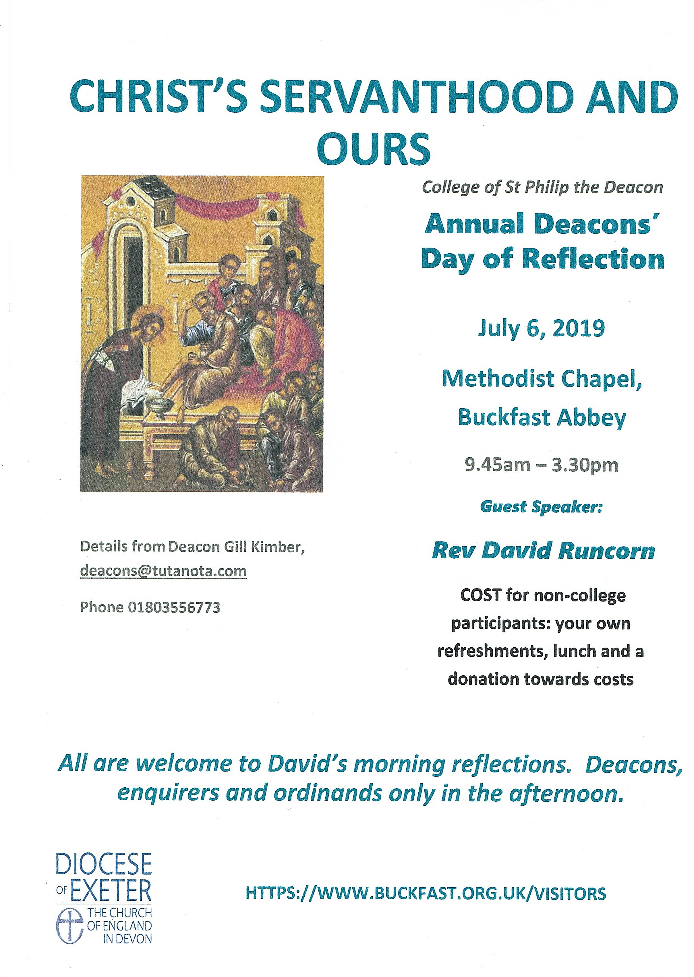 DEACONS’ DAY OF REFLECTION: 6 July CHRIST’S SERVANTHOOD AND OURS with ...