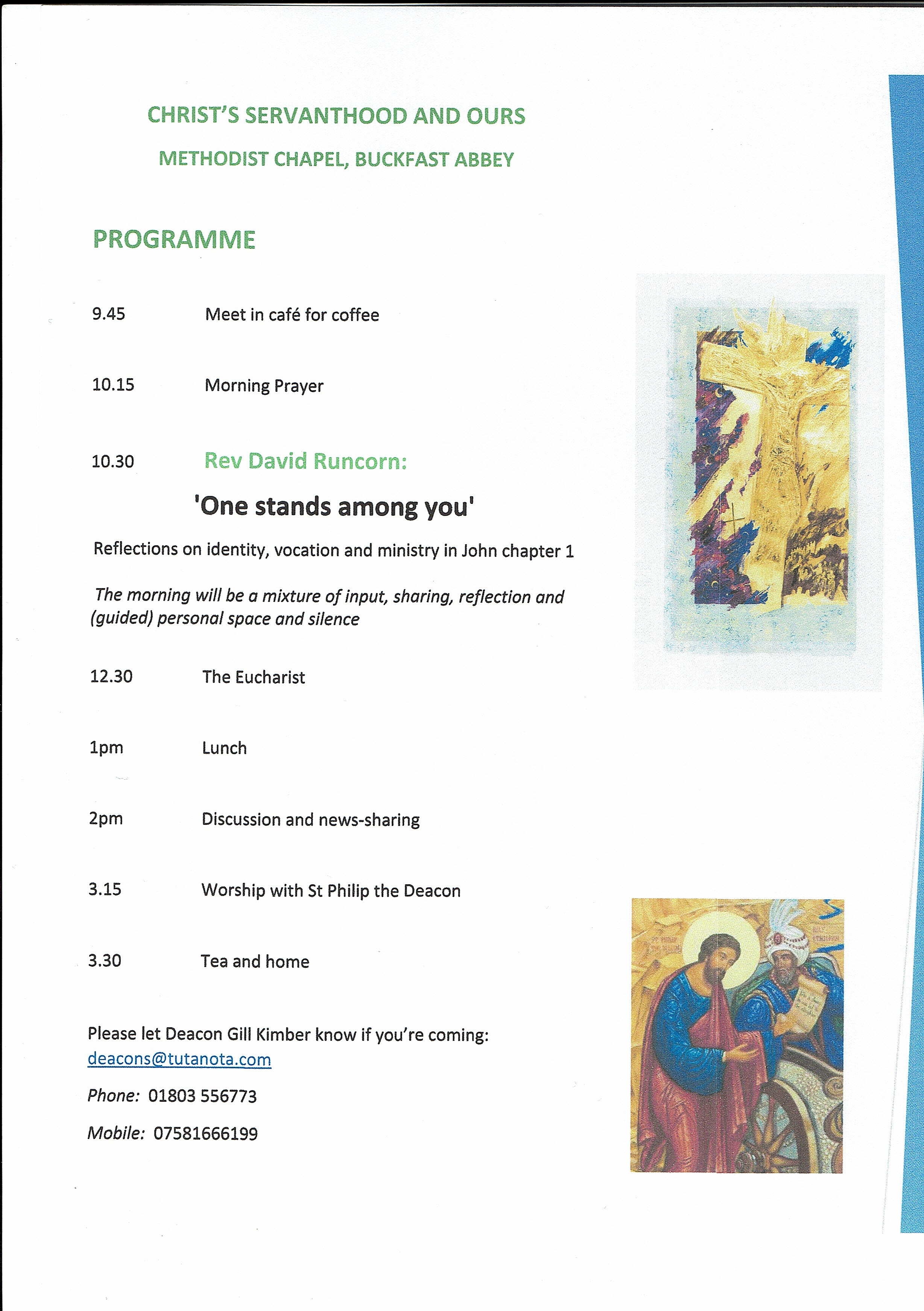 DEACONS’ DAY OF REFLECTION: 6 July CHRIST’S SERVANTHOOD AND OURS with ...